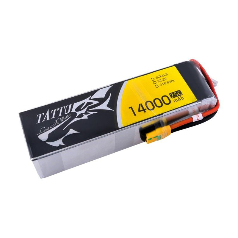 Tattu 14000mah 22.2V 25C 6S Lipo Battery with XT90-S Plug | Next FPV
